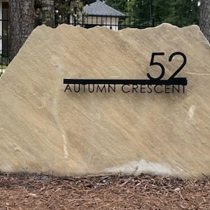 Custom Metal Modern Minimalist Home House Address Sign for Your Rock or ...