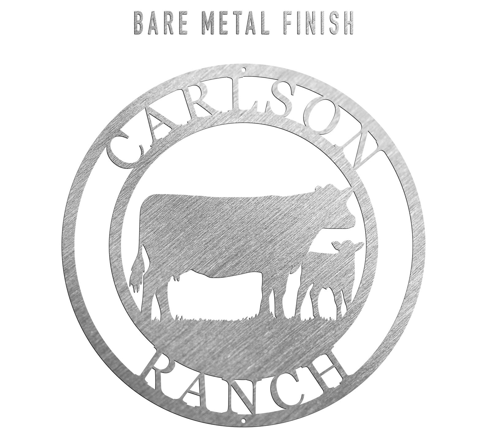 Cattle Metal Sign Custom Metal Cow and Calf Sign Personalized - Etsy
