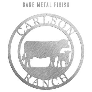Cattle Metal Sign Custom Metal Cow and Calf Sign Personalized - Etsy