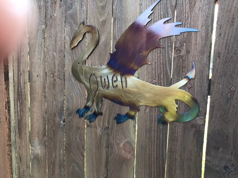 Custom Metal Personalized Dragon Sign Wall Art | Etsy