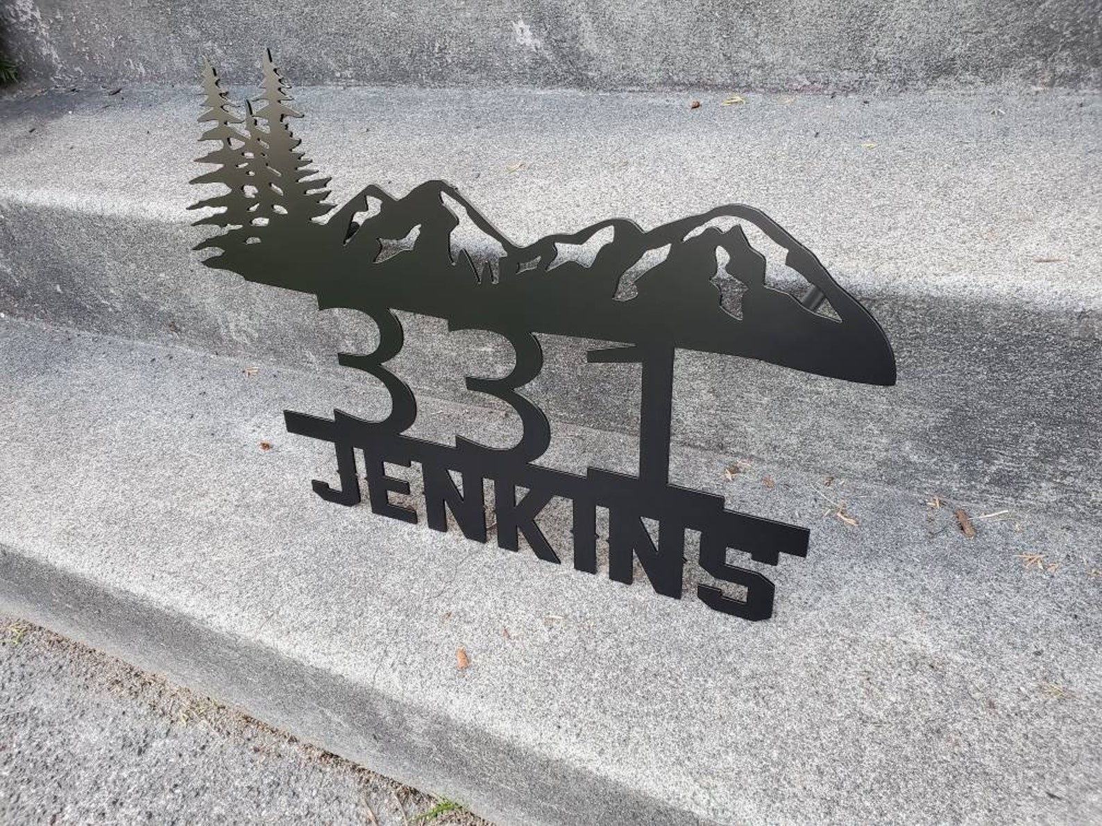 Custom Metal Mountain Address Sign Personalized With Name or Street - Etsy