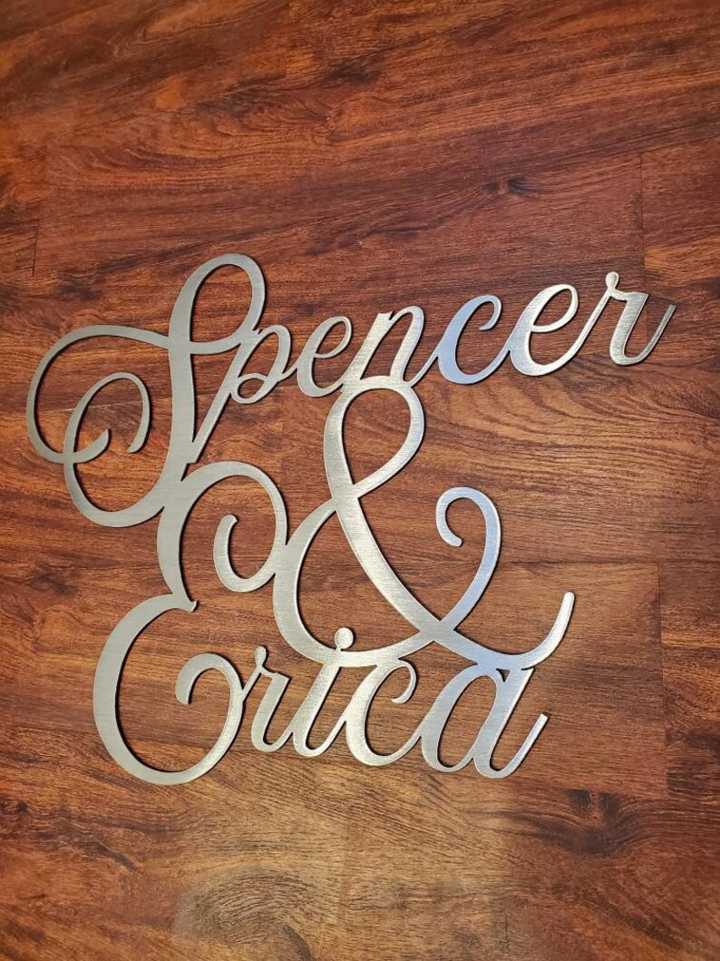 Custom Metal Name Cursive Sign Wedding - Etsy