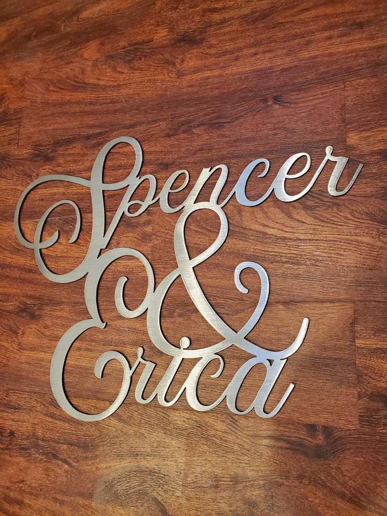 Custom Metal Name Cursive Sign Wedding | Etsy