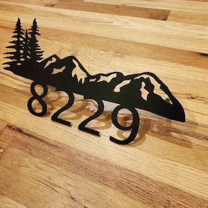 Custom Metal Mountain Home House Address Sign for Rock or Wall - Etsy