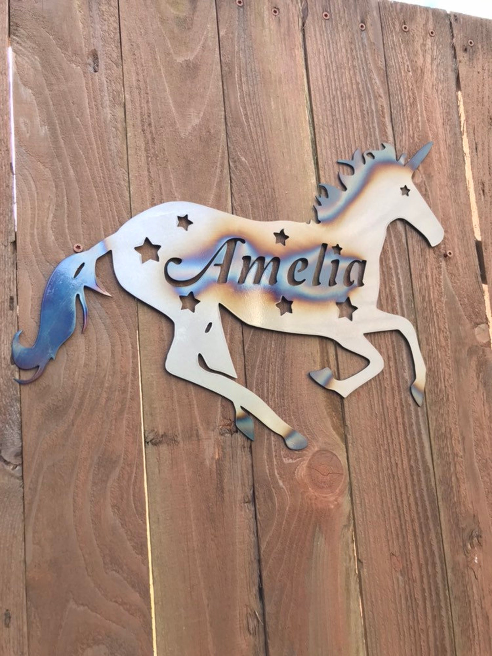 Custom Metal Personalized Unicorn Sign | Etsy