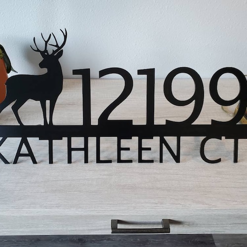 Custom Metal Home House Address Sign With Tree for Your Rock - Etsy