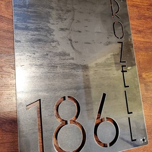 Custom Metal Modern Industrial Personalized Address Sign/house Numbers ...