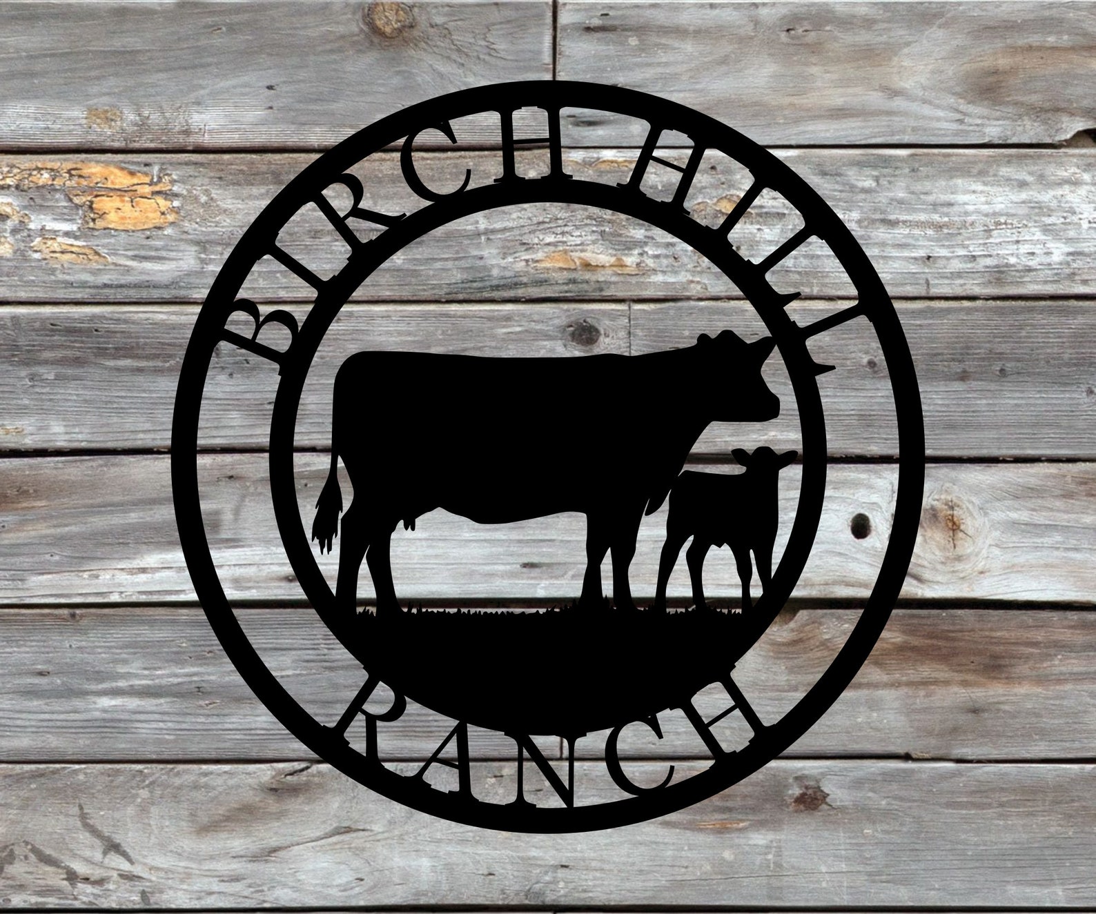 Cattle Metal Sign Custom Metal Cow and Calf Sign Personalized - Etsy