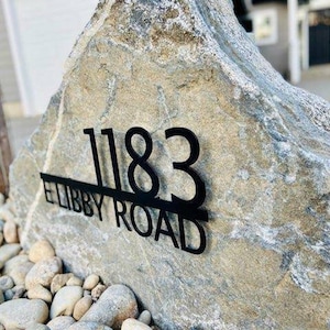 Custom Metal Address Sign for Rock Personalized Custom - Etsy