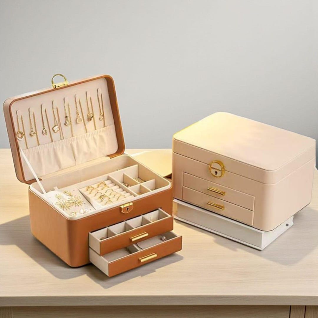 Lockable Jewelry Box for Women – Elegant Travel Jewelry Organizer With ...