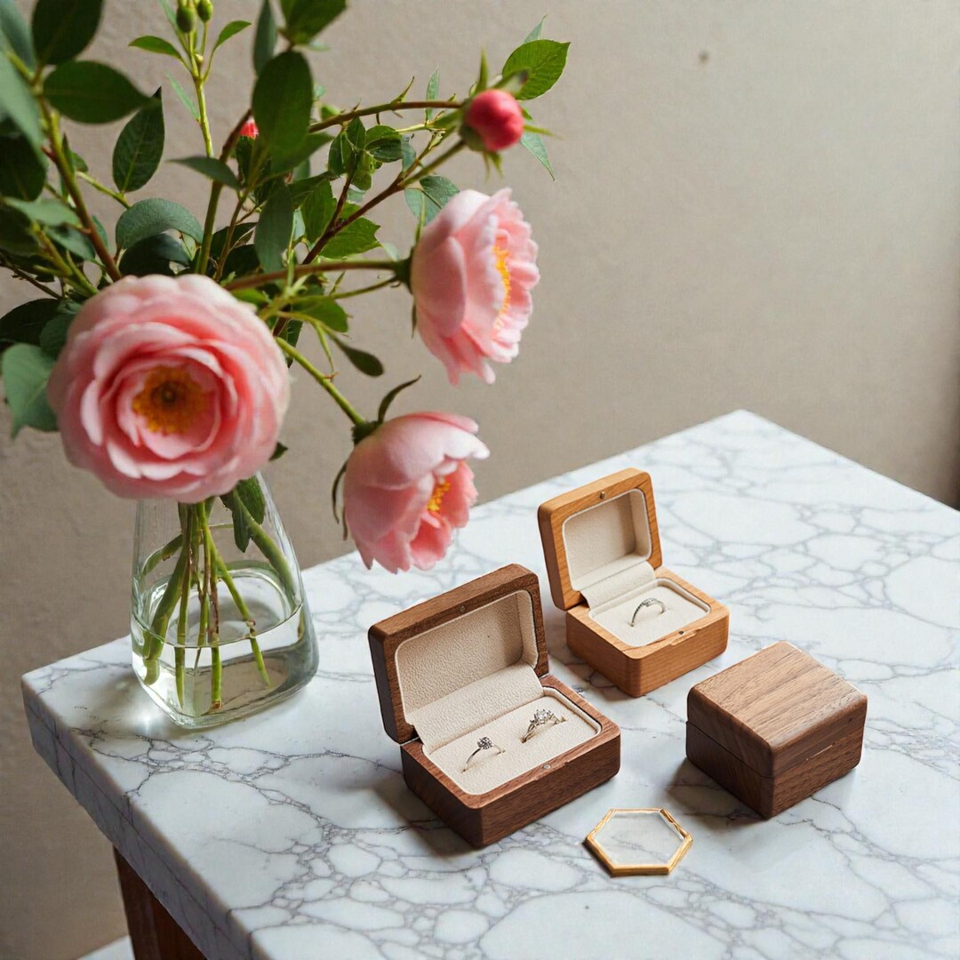 Engraved Solid Wood Ring Box – Walnut & Cherry Wedding Keepsake - Etsy