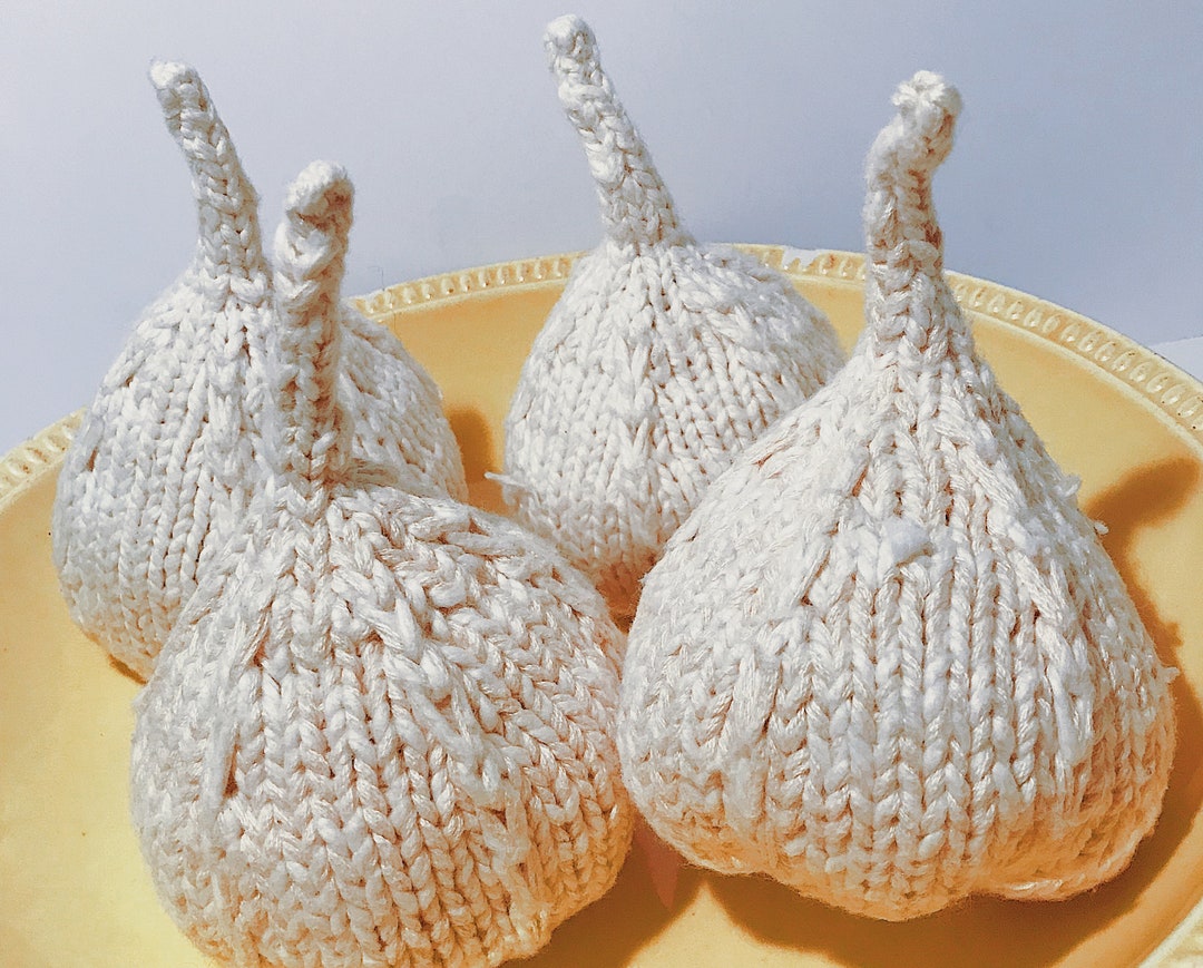 Garlic Rattle Teether Stuffed Animal Handmade Knit Plush Toy - Etsy