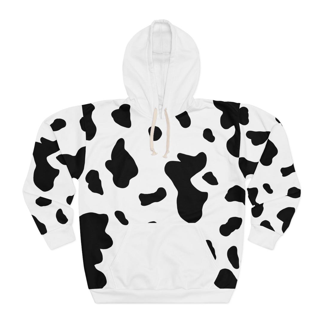 Black and White Cow Print Hoodie | All-over Print Animal Pattern - Etsy