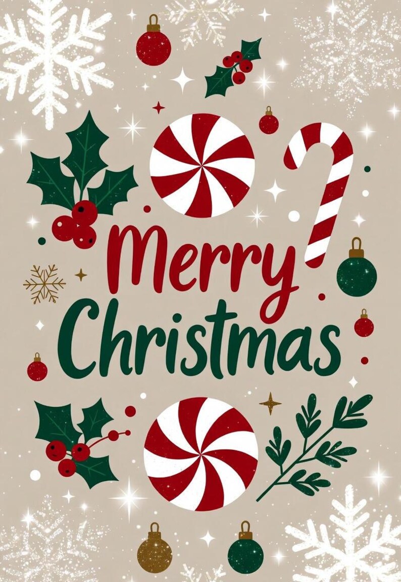 3 Printable Christmas Cards Bundle - Digital Designs, Instant PDF ...
