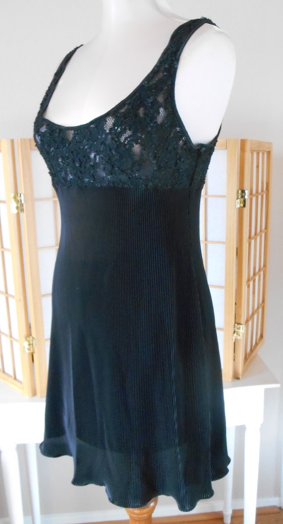 Vintage Negligee Night Gown Pleated Black by Val Mode… - Gem