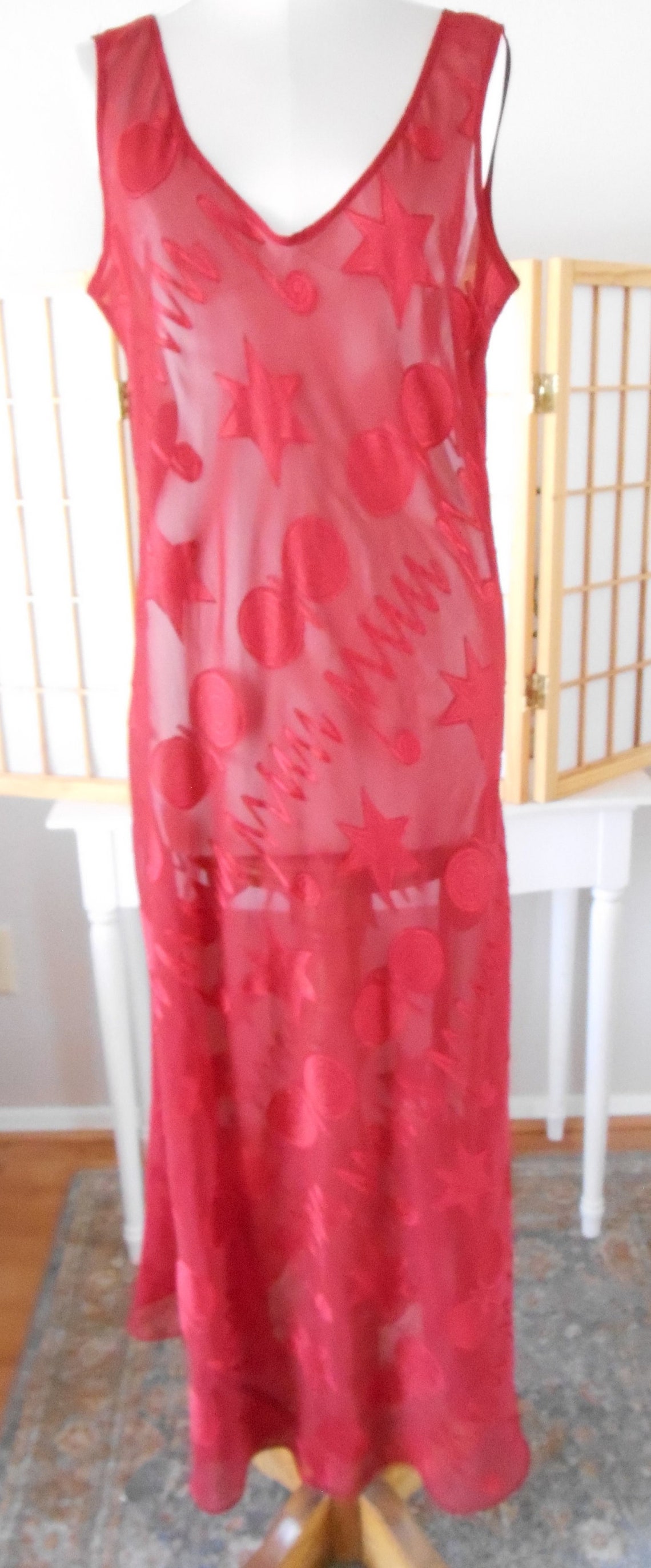 Sheer Chemise Negligee Night Gown Nightie Red Victoria's - Etsy