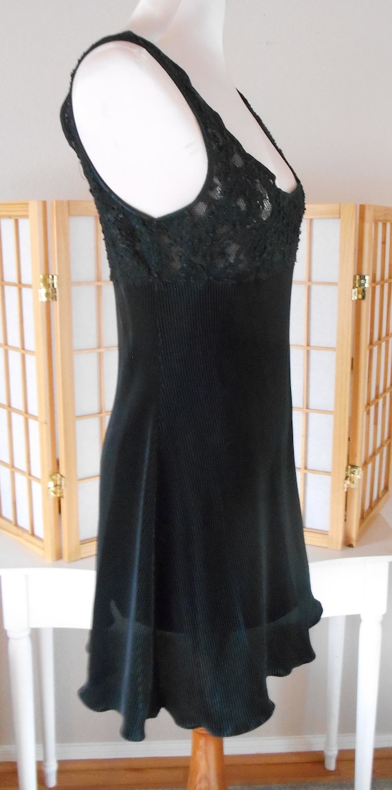 Vintage Negligee Night Gown Pleated Black by Val Mode… - Gem