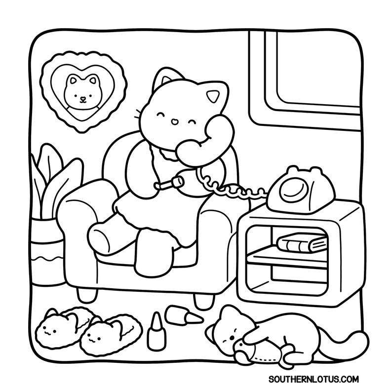 Little Friends 2 Cozy Coloring Book, Cute and Cozy Digital Coloring ...