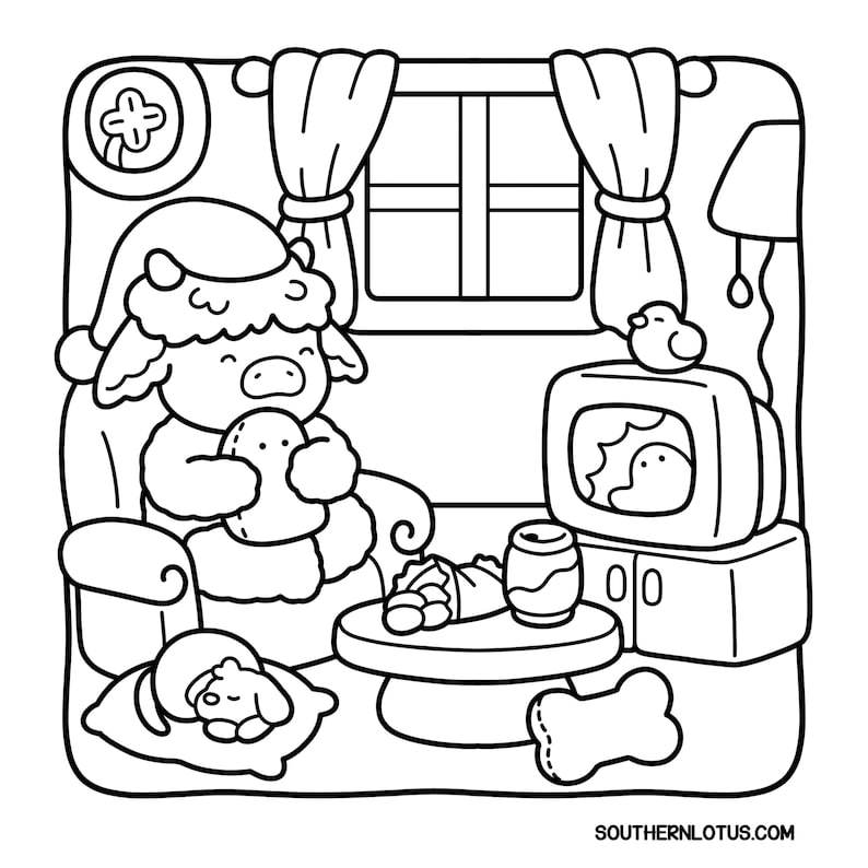 Little Friends 2 Cozy Coloring Book, Cute and Cozy Digital Coloring ...