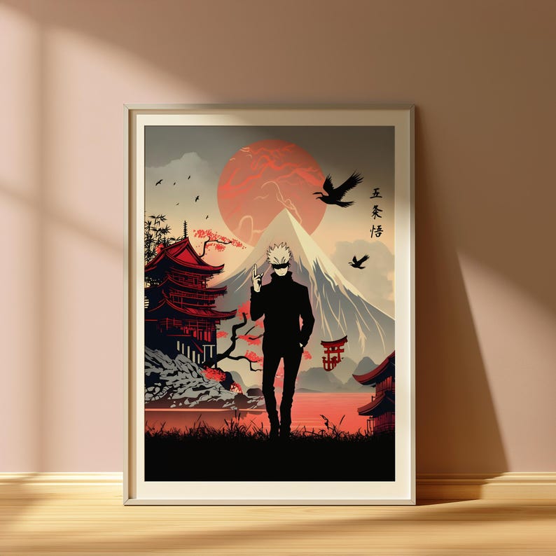 Satoru Gojo Ukiyo-e Print, Jujutsu Kaisen Anime Poster - Etsy