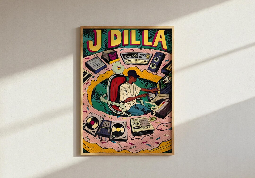 J Dilla Donuts Poster - Hip Hop Music Producer Wall Art - Vintage ...