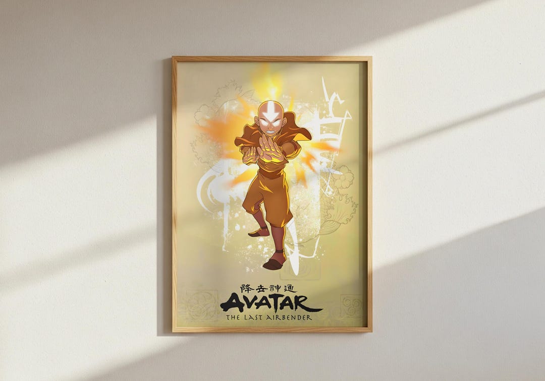 Aang Avatar State Poster, ATLA Anime Wall Art - Etsy