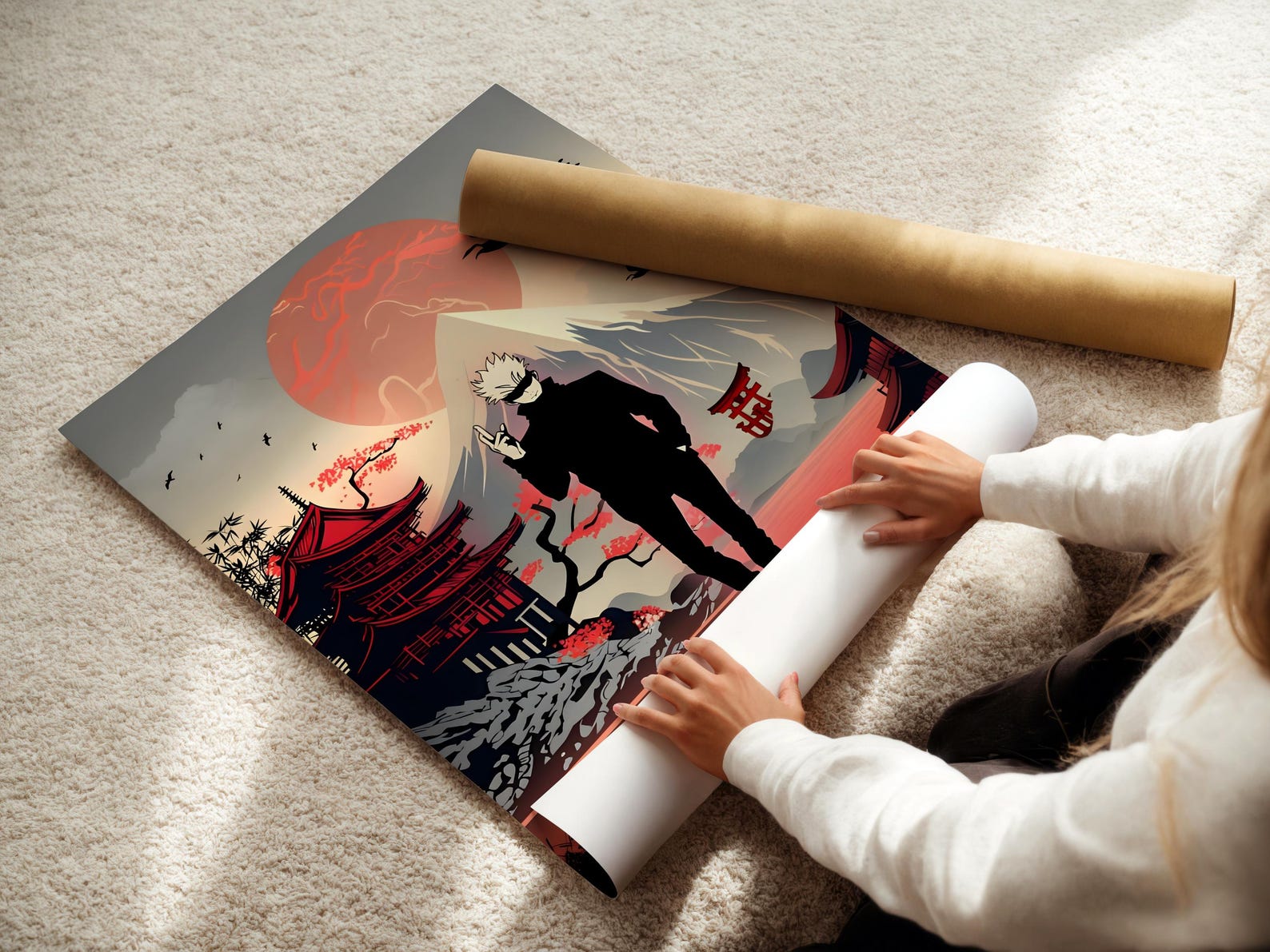 Satoru Gojo Ukiyo-e Print, Jujutsu Kaisen Anime Poster - Etsy