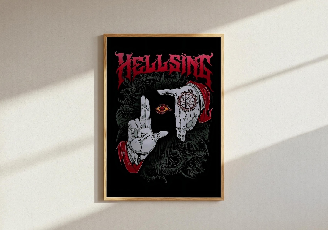 Hellsing Poster - Alucard Pentagram Seal Wall Art, Vampire Anime Print ...
