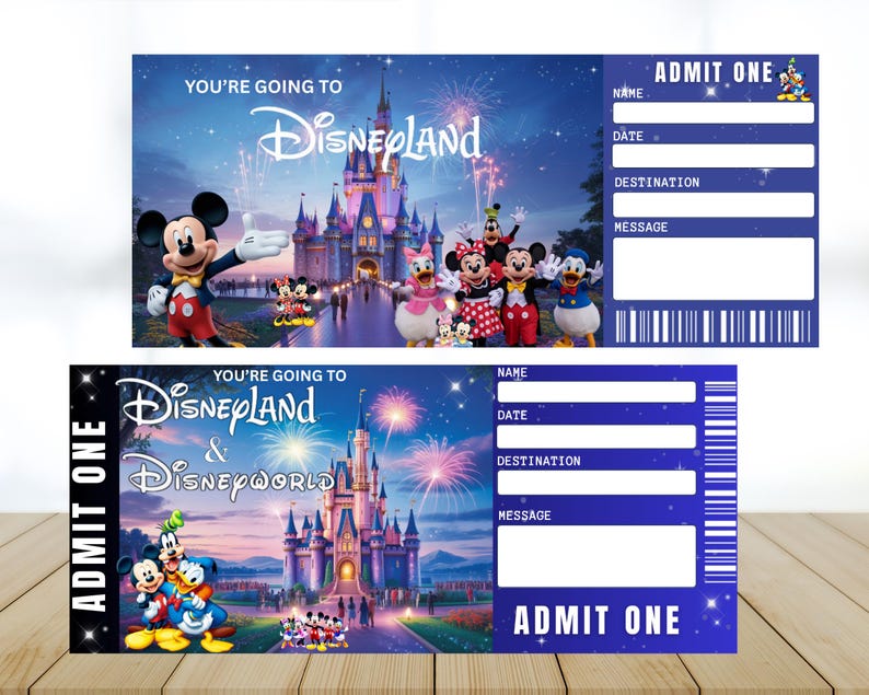 Disneyland and Disneyworld Ticket | Magic Amusement Ticket | Family ...