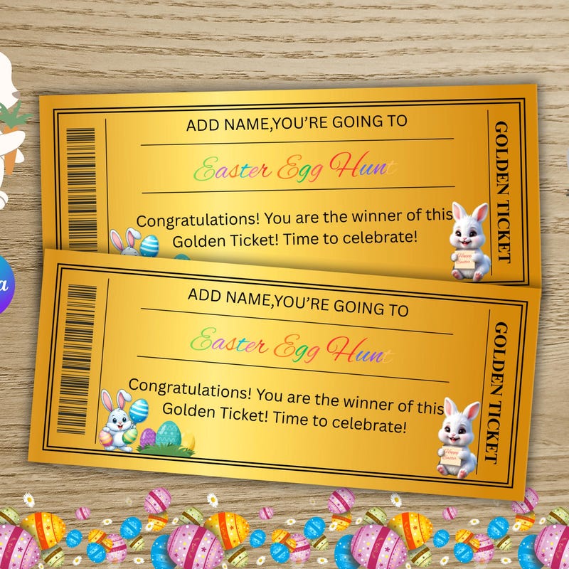 Golden Ticket for Easter Egg - Etsy