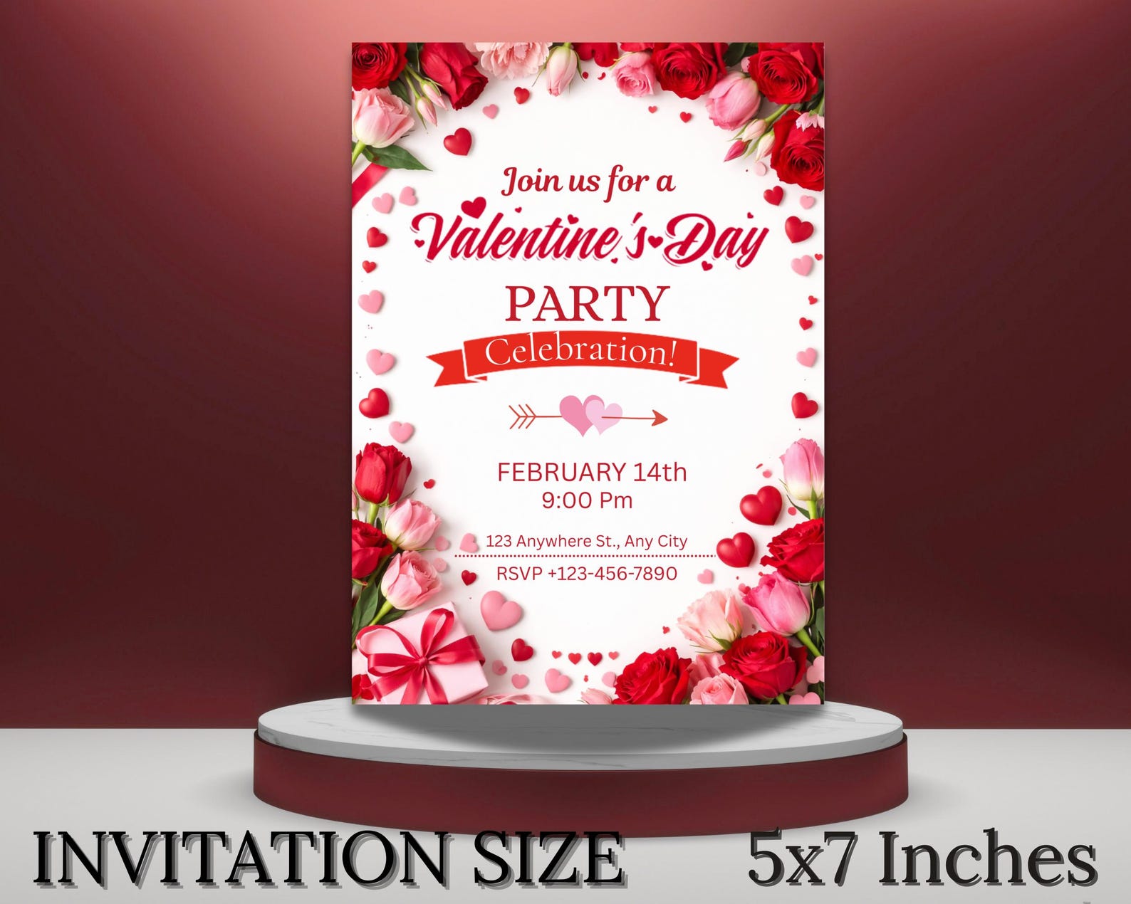 Editable Valentine's Day Party Invitation | Printable Valentine Dinner ...