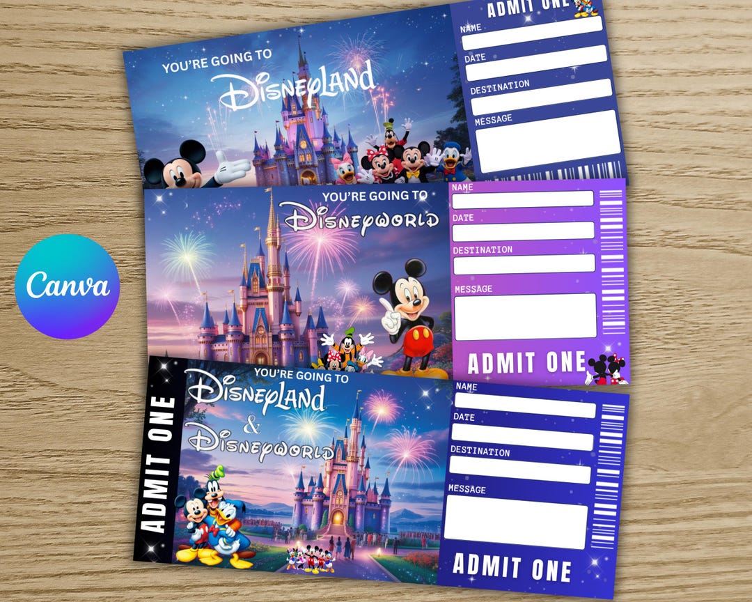Disneyland and Disneyworld Ticket | Magic Amusement Ticket | Family ...