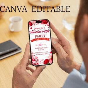 Editable Valentine's Day Party Invitation | Printable Valentine Dinner ...