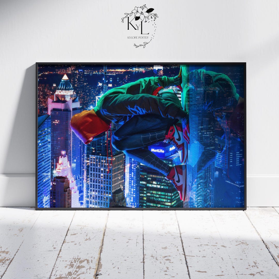 Spiderman Into the Spider-verse Poster : Miles Morales Art Print - Etsy