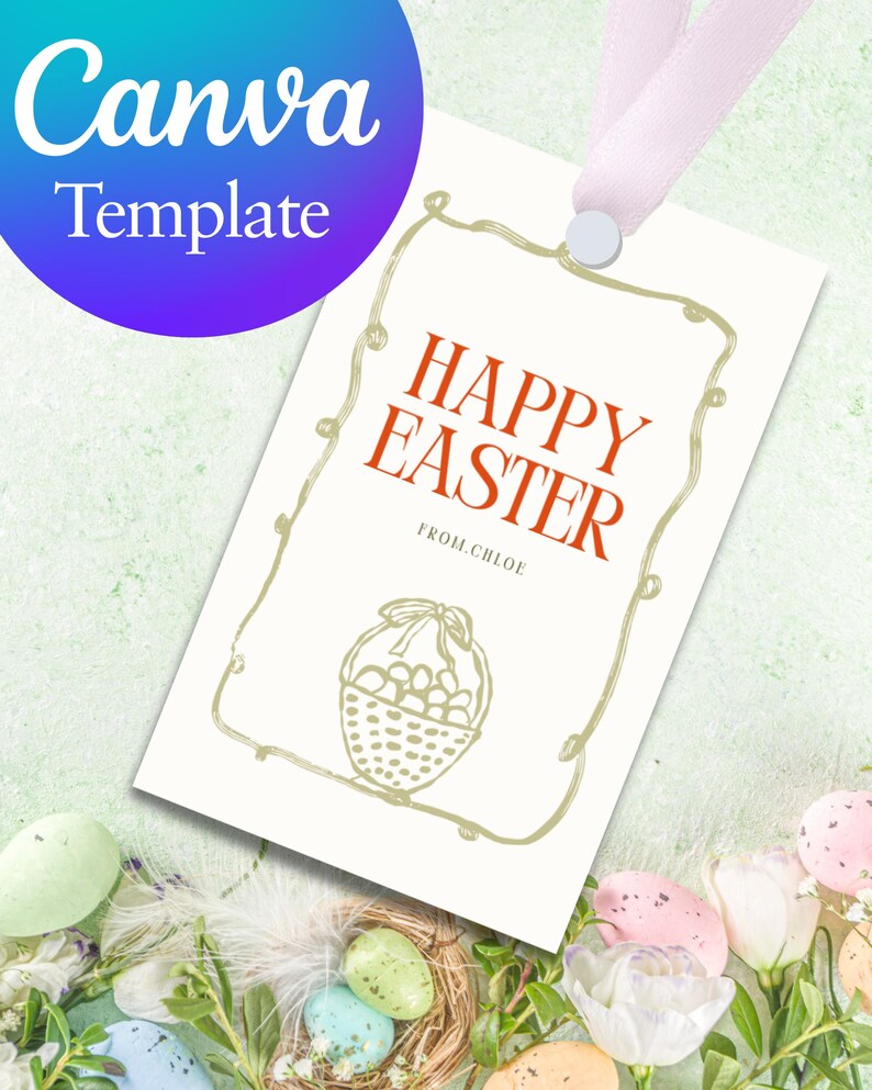 Editable Easter Gift Tags Printable With Name Instant Download Bunny ...