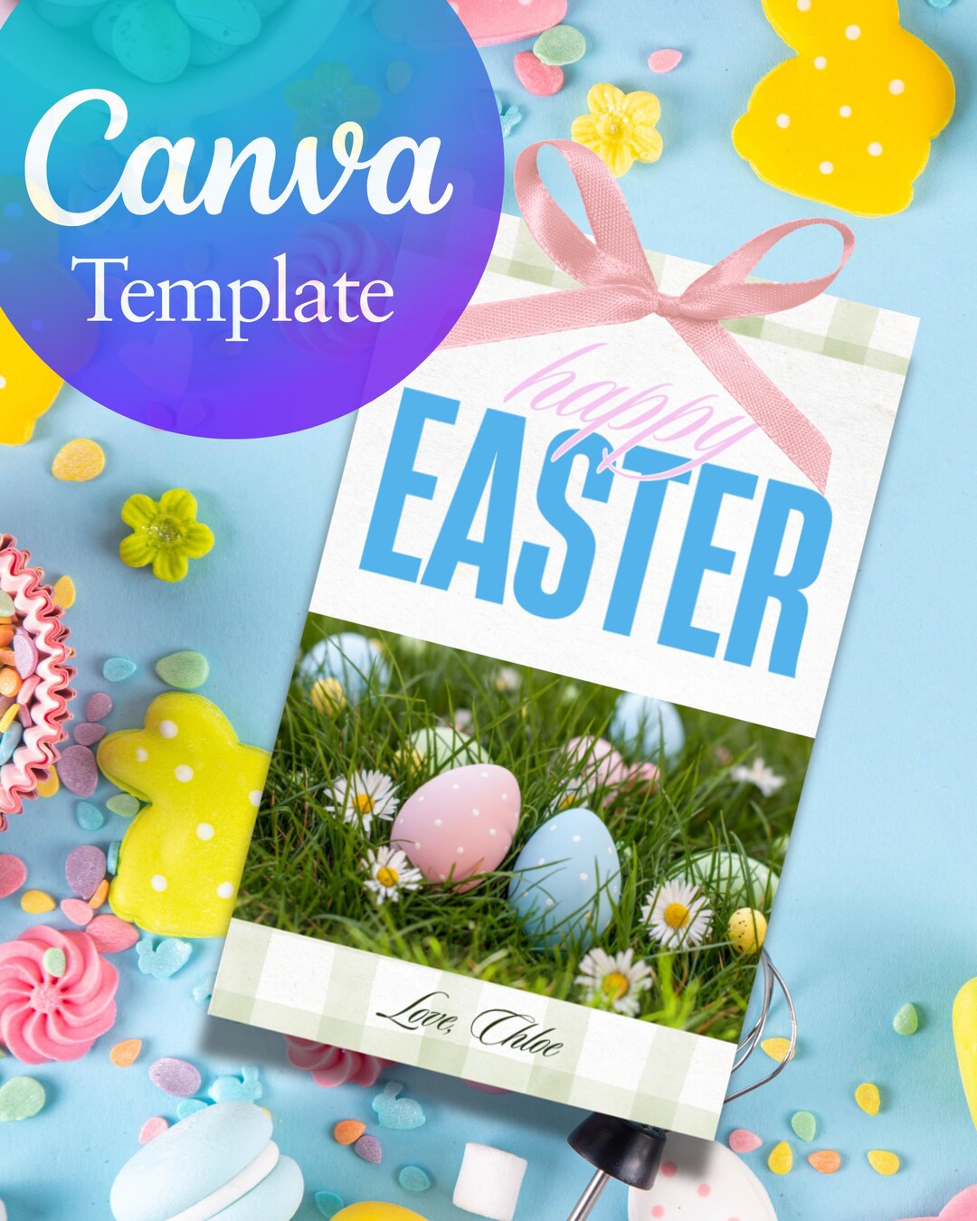 Editable Easter Gift Tags Printable Personalized Easter Basket Name ...