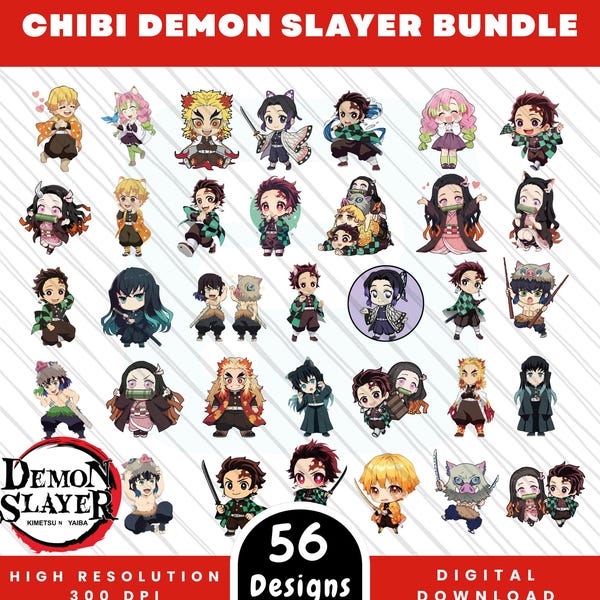 Demon Slayer Chibi Characters - Etsy