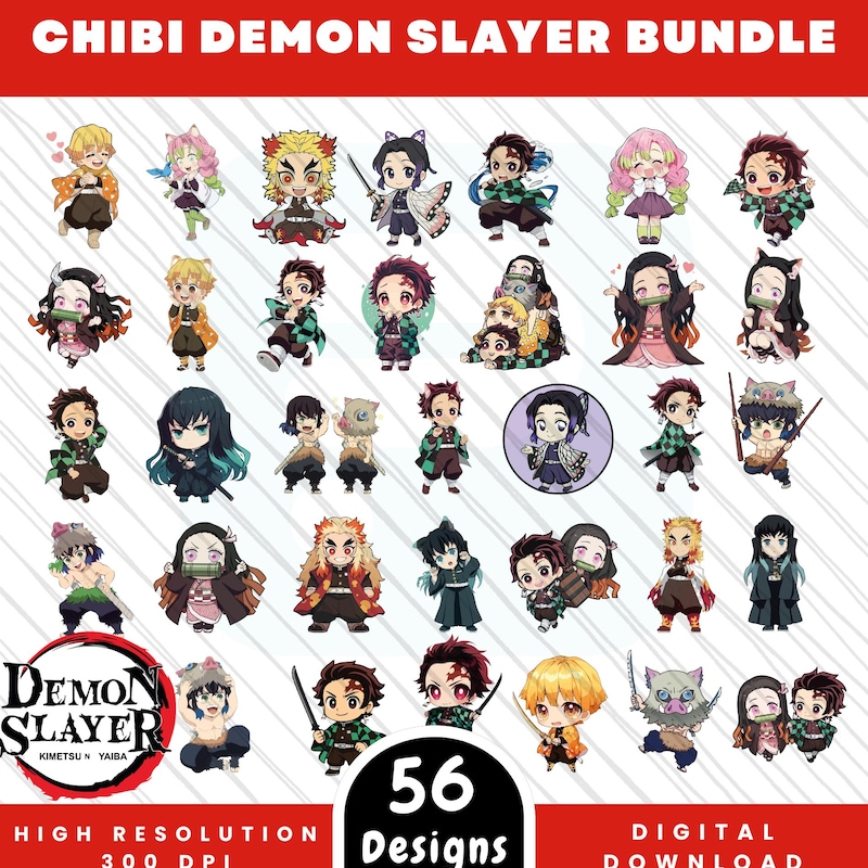 Demon Slayer Chibi Characters - Etsy