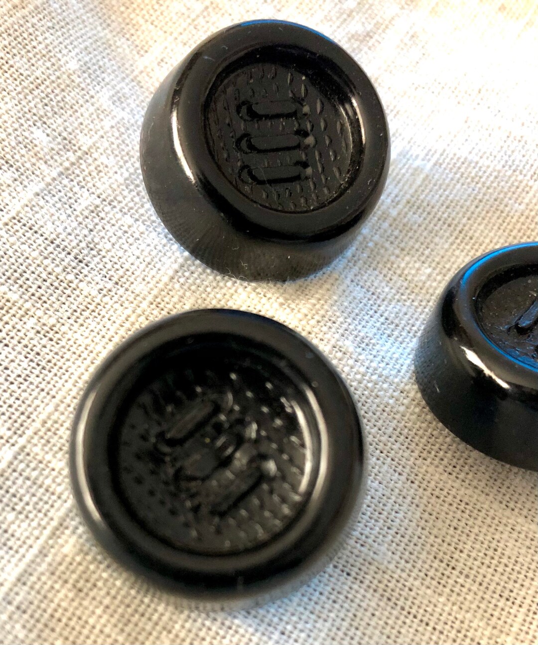 Trio of Black Buttons - Etsy