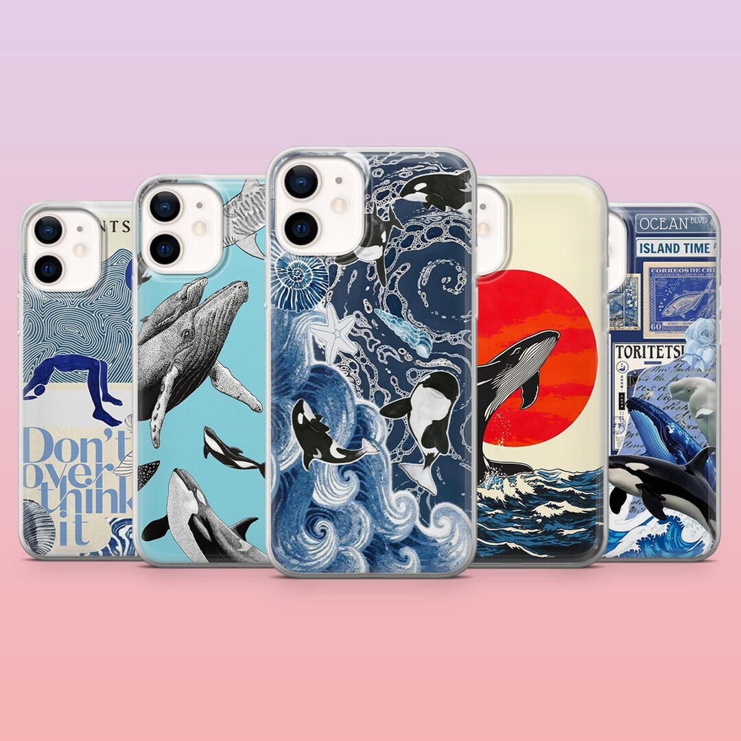 Orca Phone Case Sea Life Ocean Whale Cover for iPhone 17pro, 16, 15, 14 ...