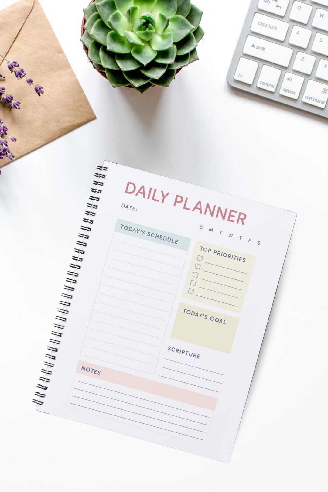 Printable Pastel Daily Planner With Scripture | Christian Planner ...