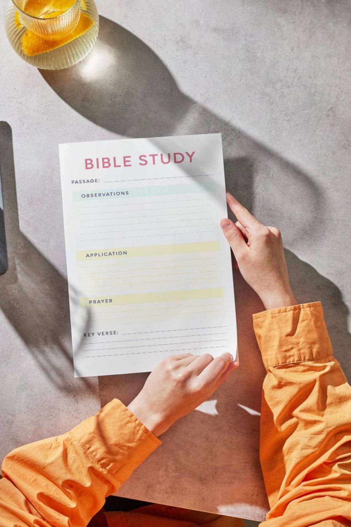 Printable Bible Study Worksheet | Pastel Christian Journal Page ...