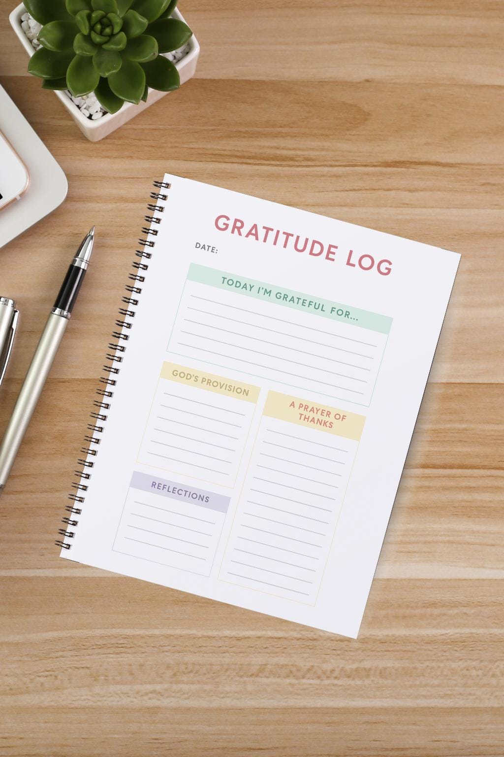 Printable Gratitude Log | Faith-based Gratitude Journal Page ...