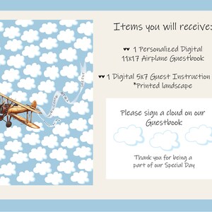 Custom Welcome New Baby Shower Poster Clouds & Airplane Baby Sprinkle ...