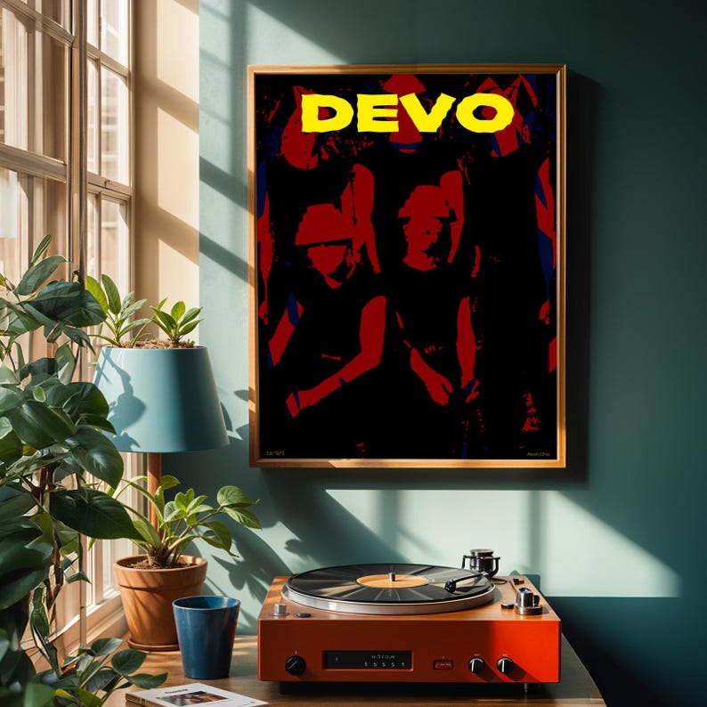 Industrial Style DEVO Poster | Retro New Wave Punk Band Print ...