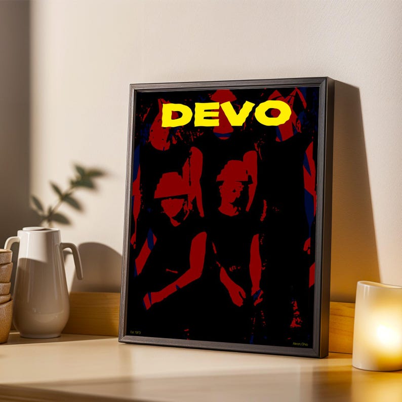 Industrial Style DEVO Poster | Retro New Wave Punk Band Print ...