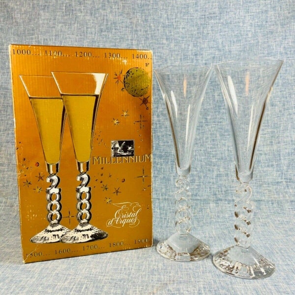 Millennium 2000 Champagne Glasses - Etsy