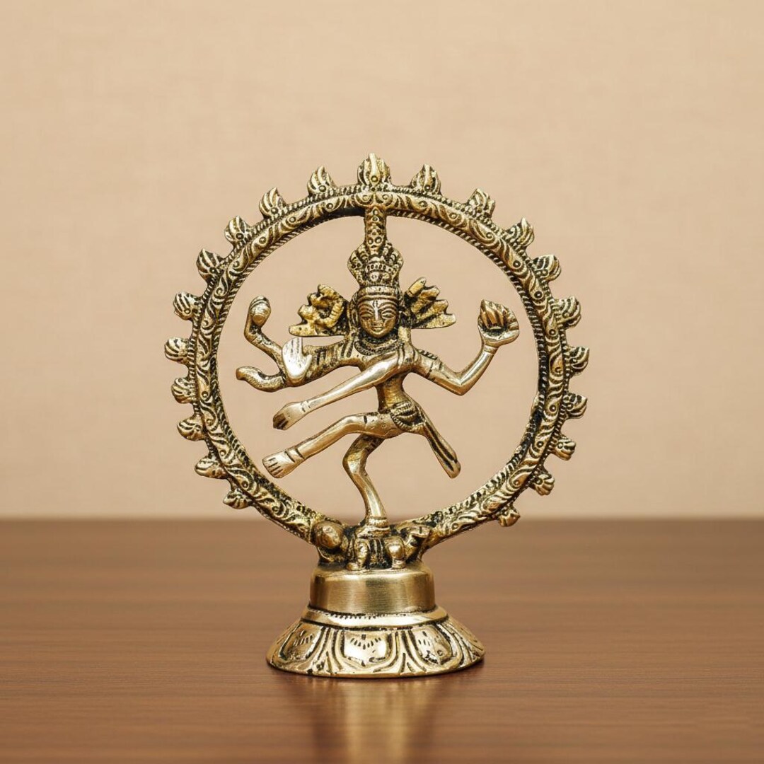100% Pure Brass Nataraja Statue Lord Shiva Dancing Idol for Meditation ...