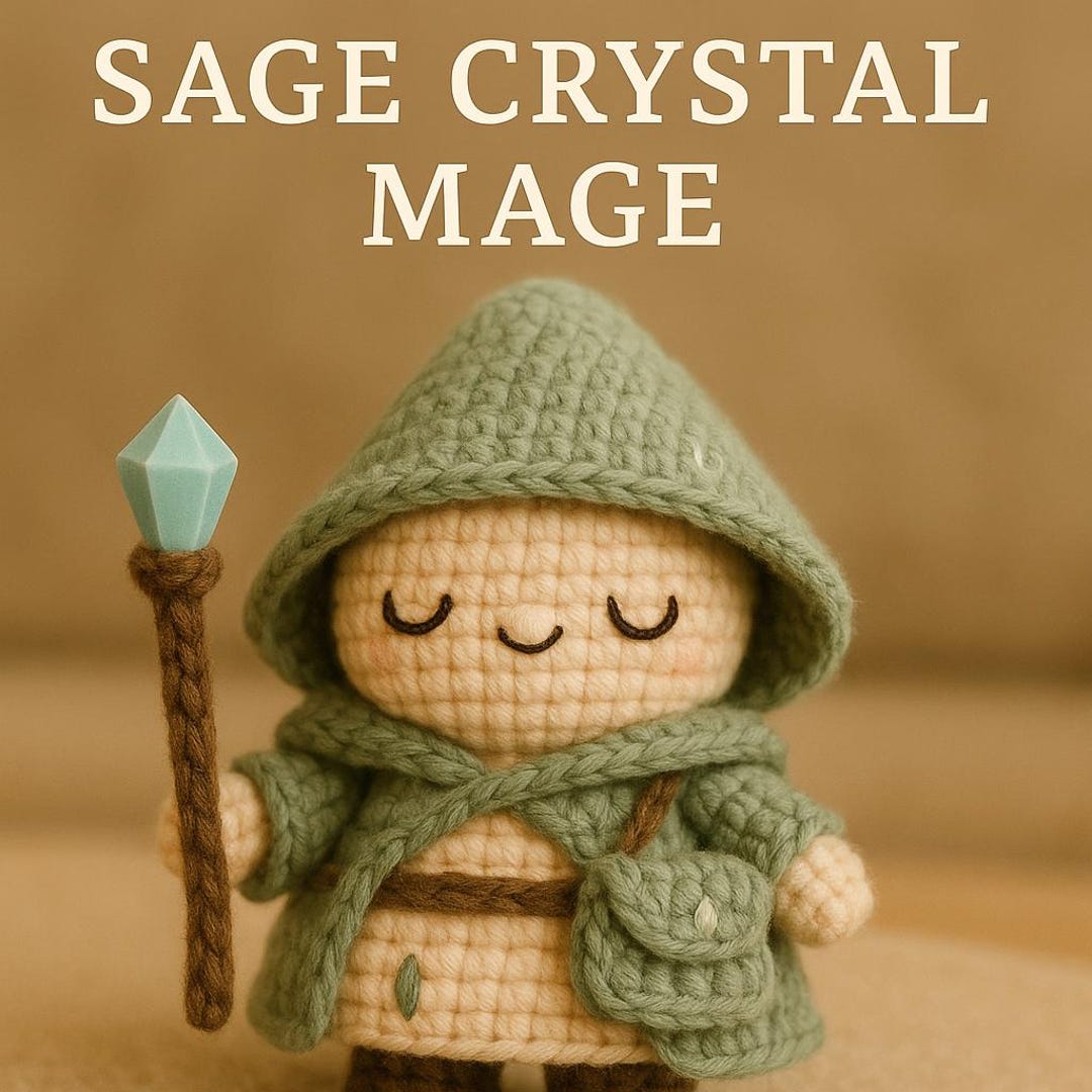 Sage Crystal Mage Crochet Pattern • Amigurumi Wizard (PDF) - Etsy