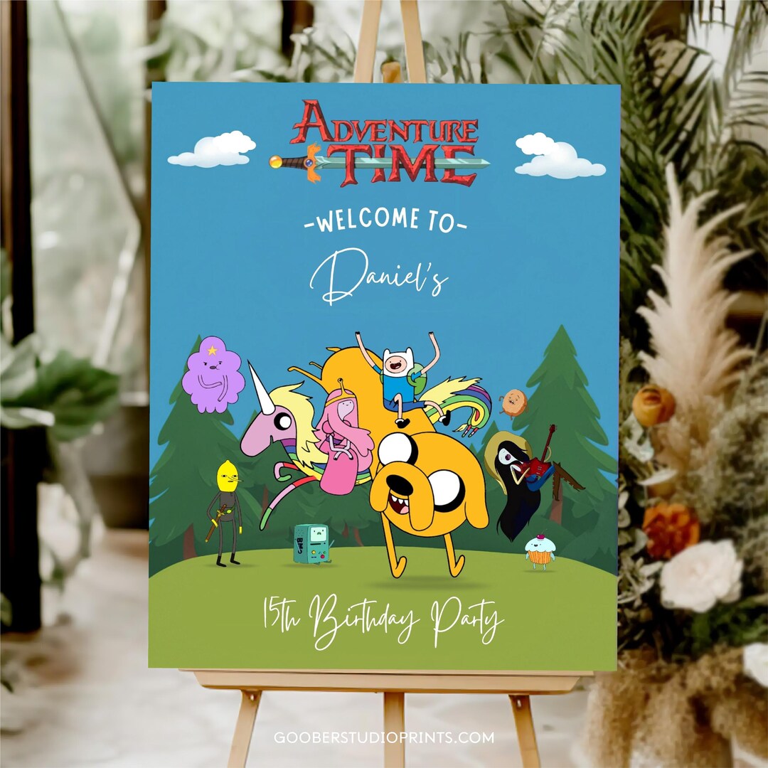 Adventure Time Welcome Sign Banner Digital Adventure Time Sign Banner ...